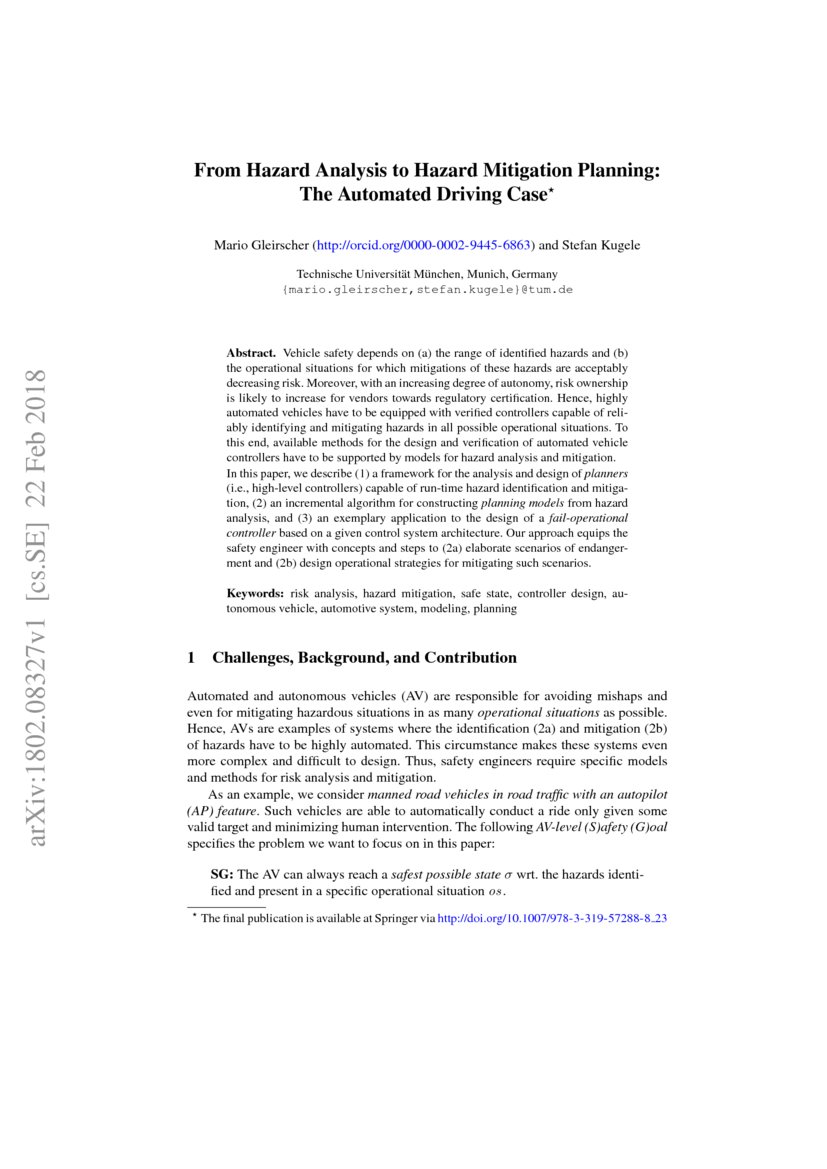 From Hazard Analysis to Hazard Mitigation Planning: The Automated ...