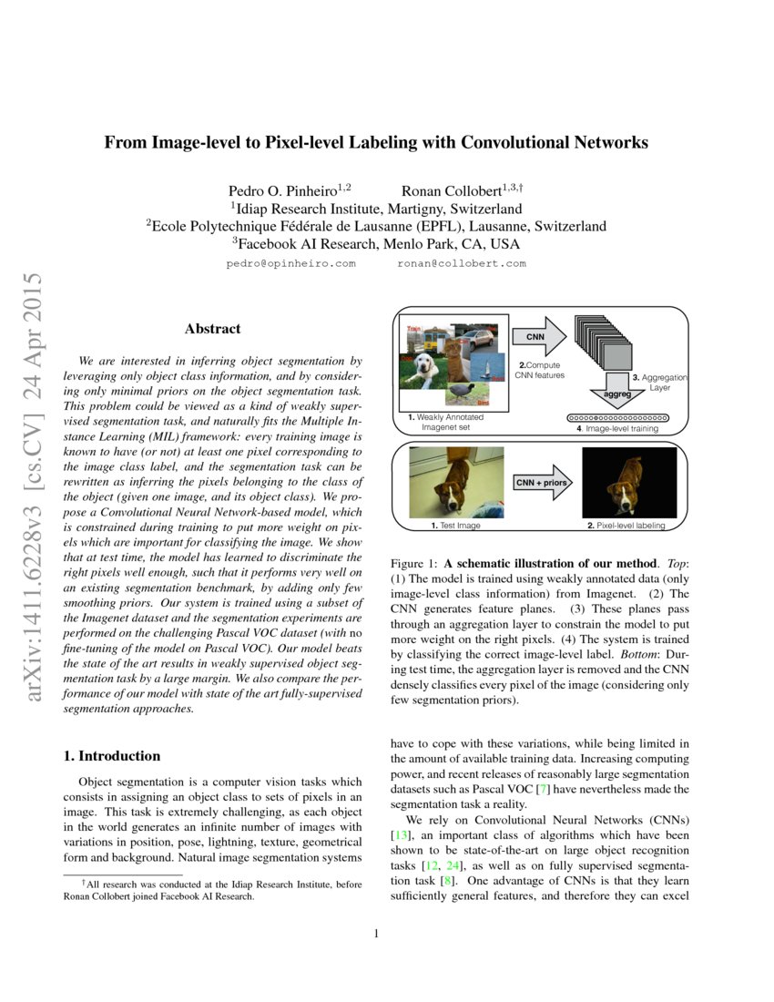 From Image-level to Pixel-level Labeling with Convolutional Networks ...