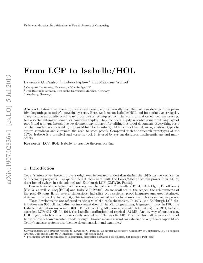From LCF to Isabelle/HOL | DeepAI