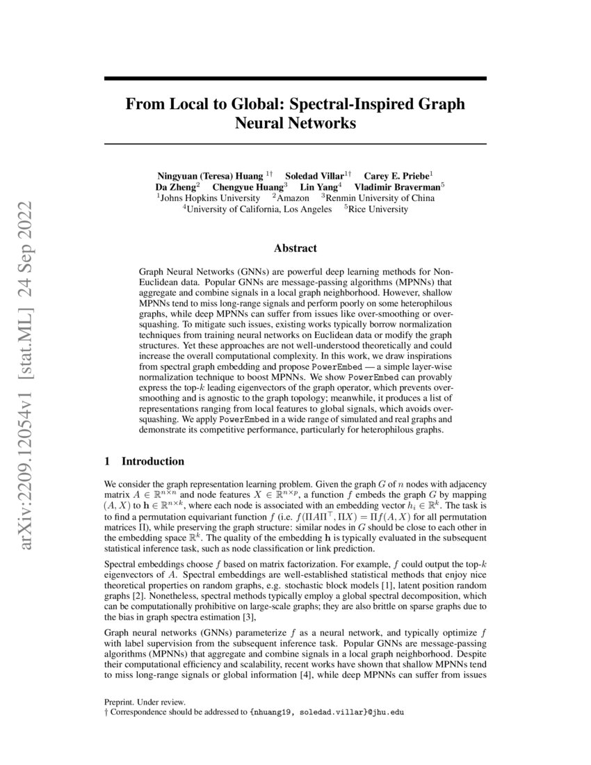 From Local To Global Spectral Inspired Graph Neural Networks Deepai
