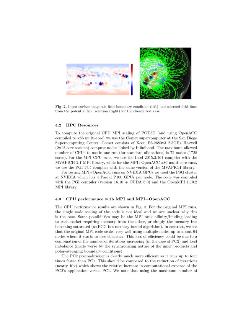 From Mpi To Mpiopenacc Conversion Of A Legacy Fortran Pcg Solver For The Spherical Laplace