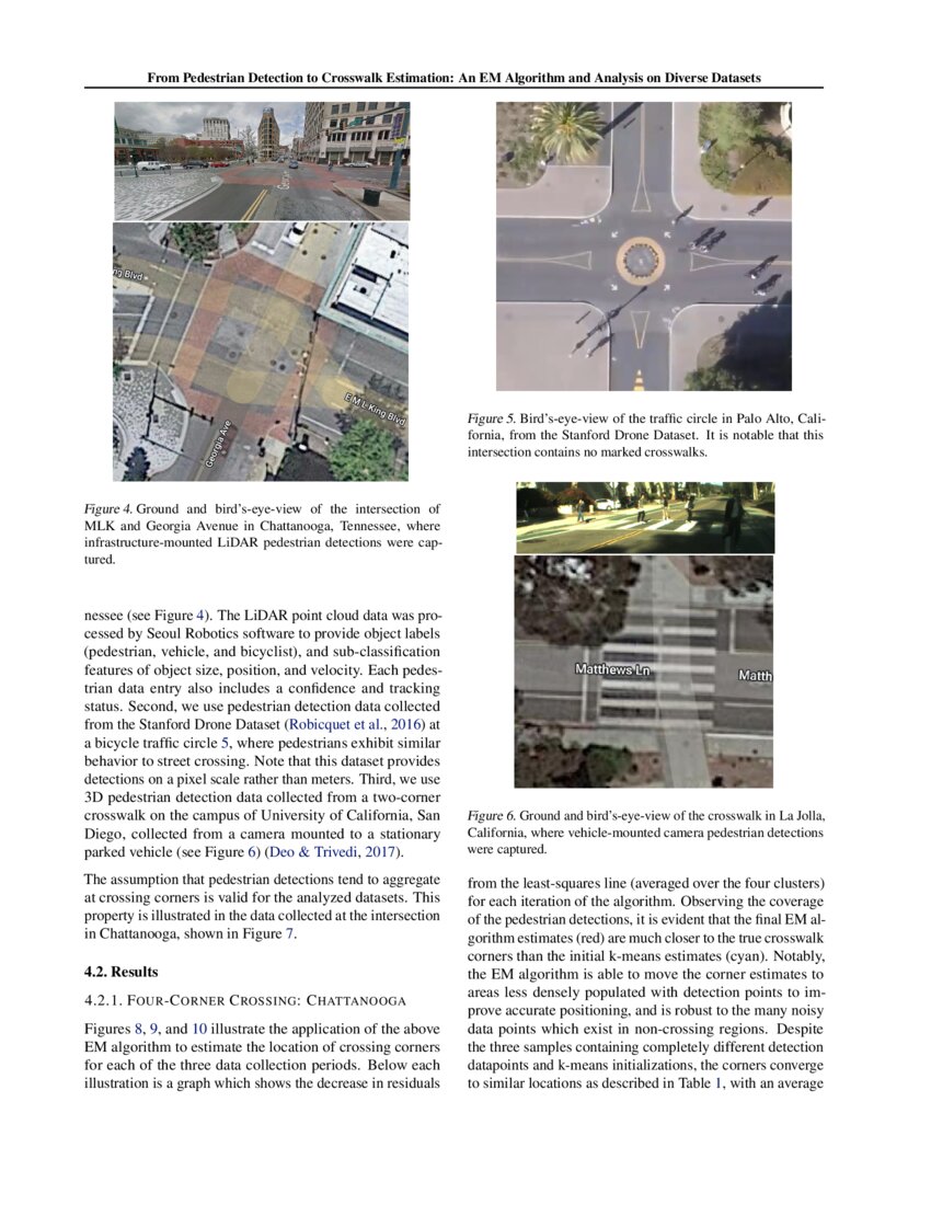 From Pedestrian Detection To Crosswalk Estimation An Em Algorithm And
