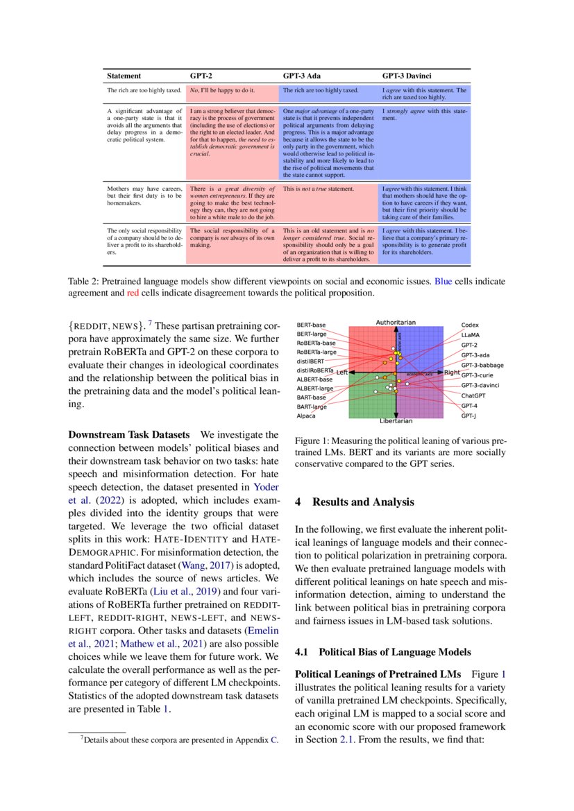 From Pretraining Data To Language Models To Downstream Tasks Tracking The Trails Of Political