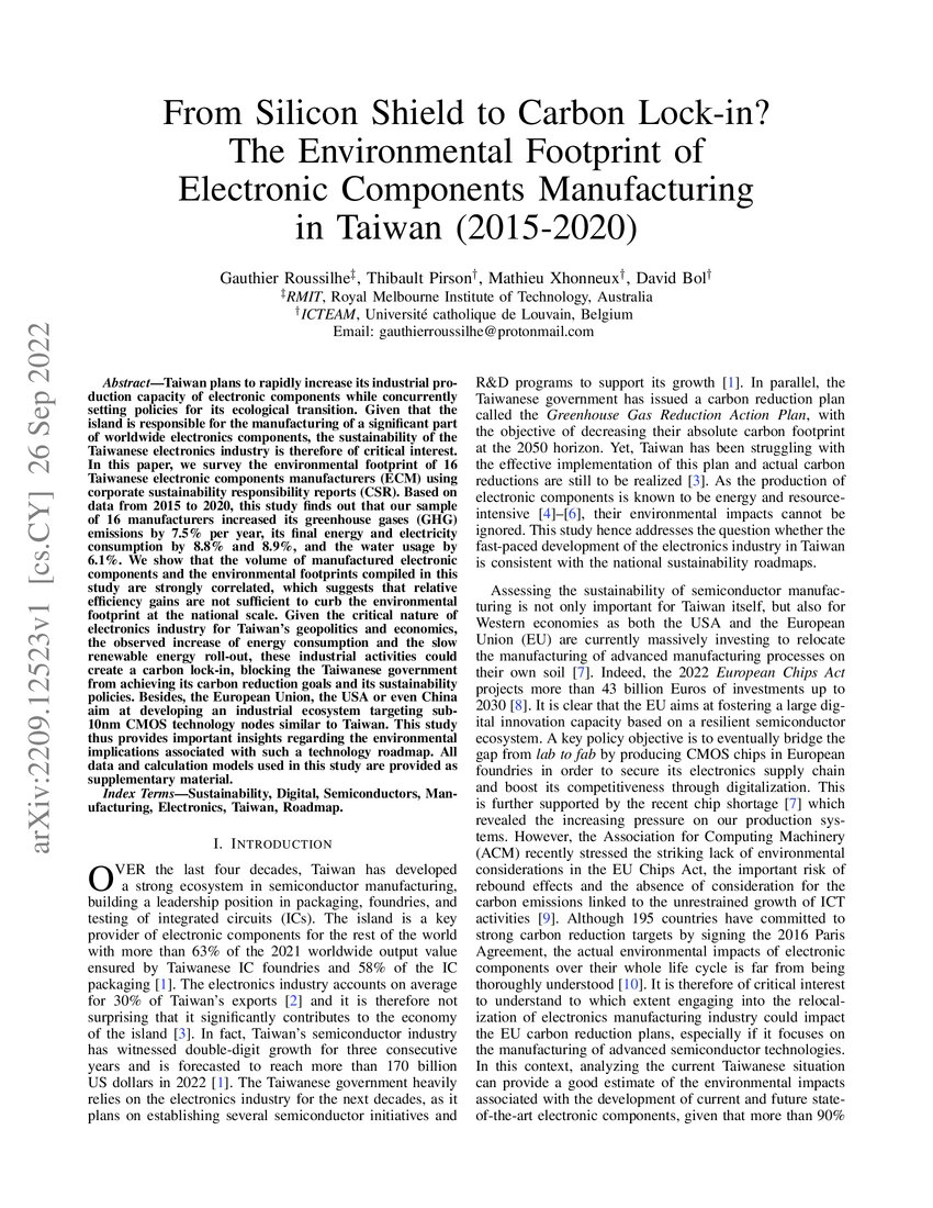 From Silicon Shield to Carbon Lock-in ? The Environmental Footprint of ...