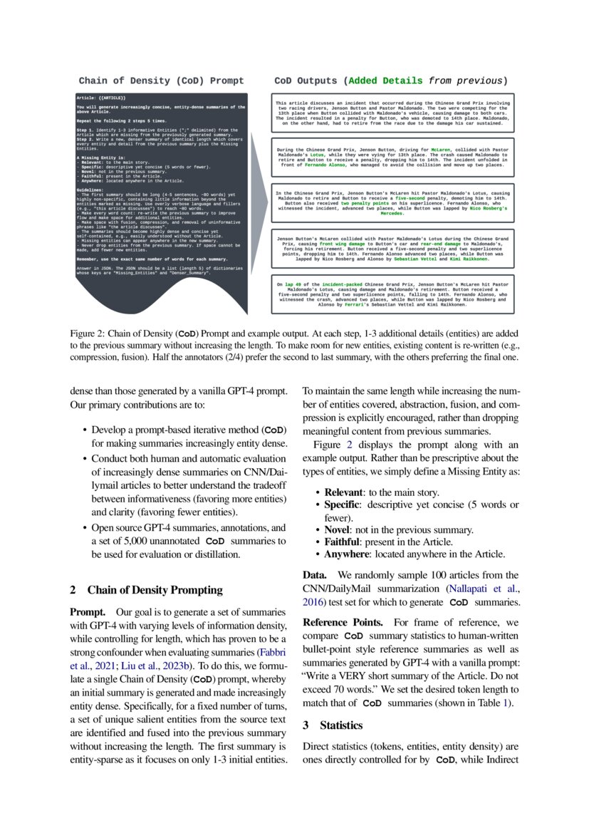 From Sparse To Dense Gpt 4 Summarization With Chain Of Density