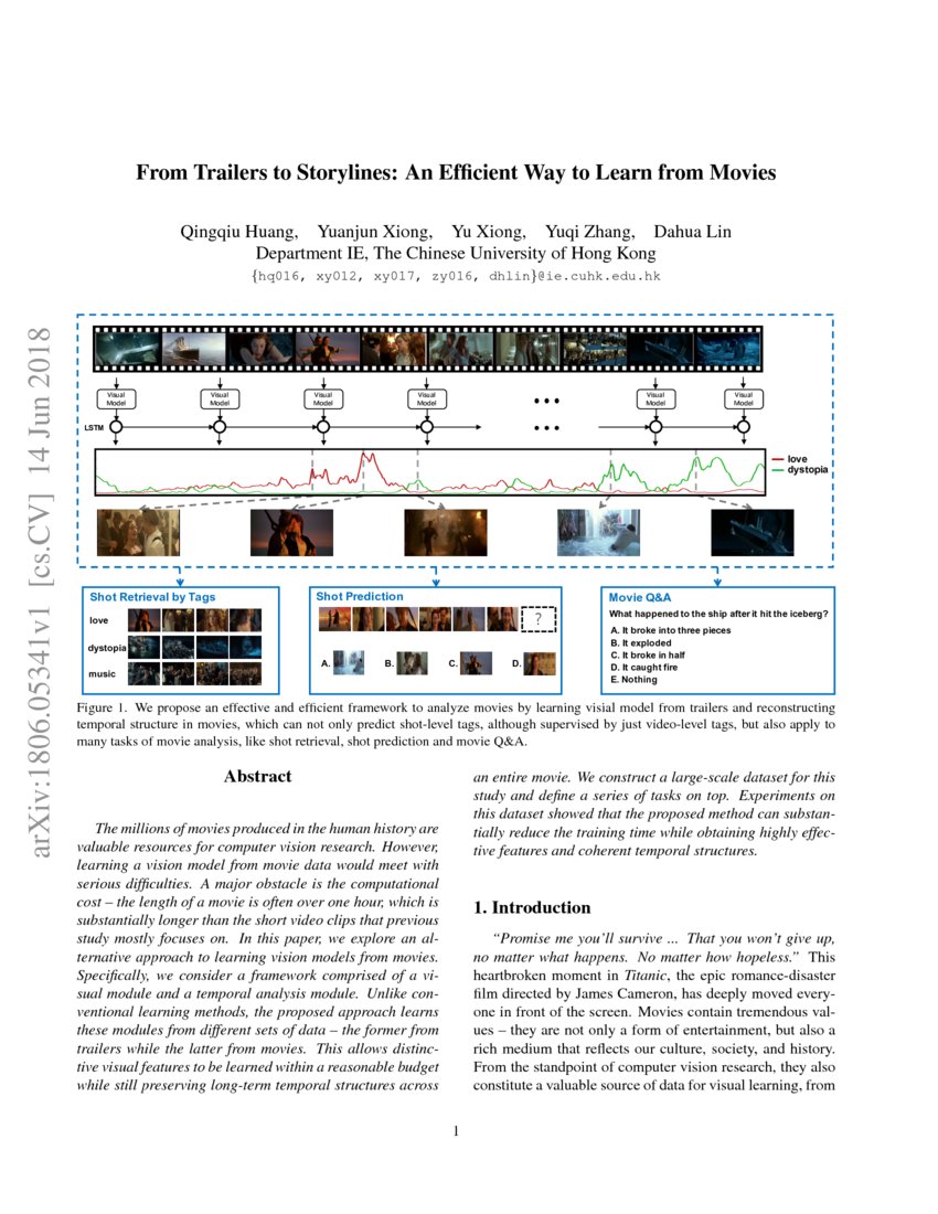 From Trailers to Storylines: An Efficient Way to Learn from Movies | DeepAI