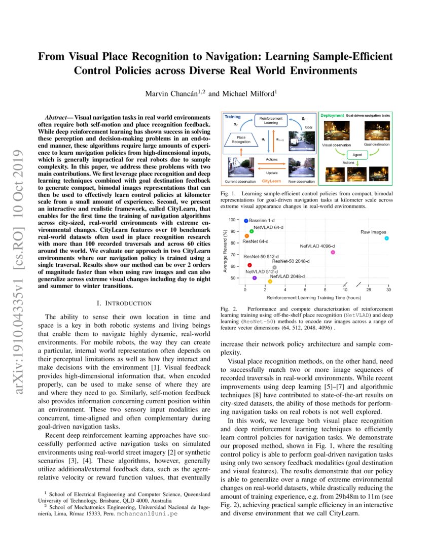 From Visual Place Recognition to Navigation: Learning Sample-Efficient Control Policies across ...