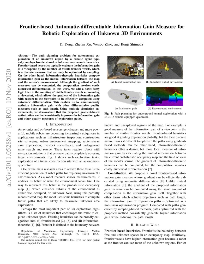 Frontier-based Automatic-differentiable Information Gain Measure for Robotic Exploration of ...