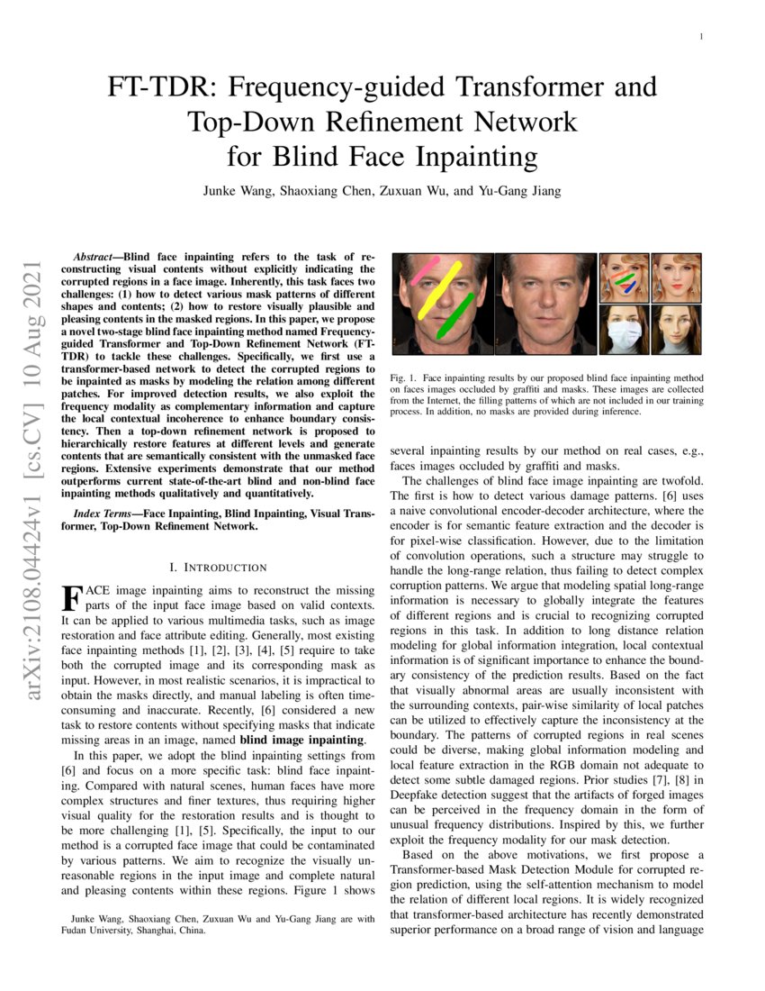 FT-TDR: Frequency-guided Transformer and Top-Down Refinement Network ...