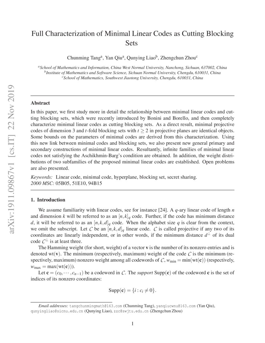 Full Characterization Of Minimal Linear Codes As Cutting Blocking Sets