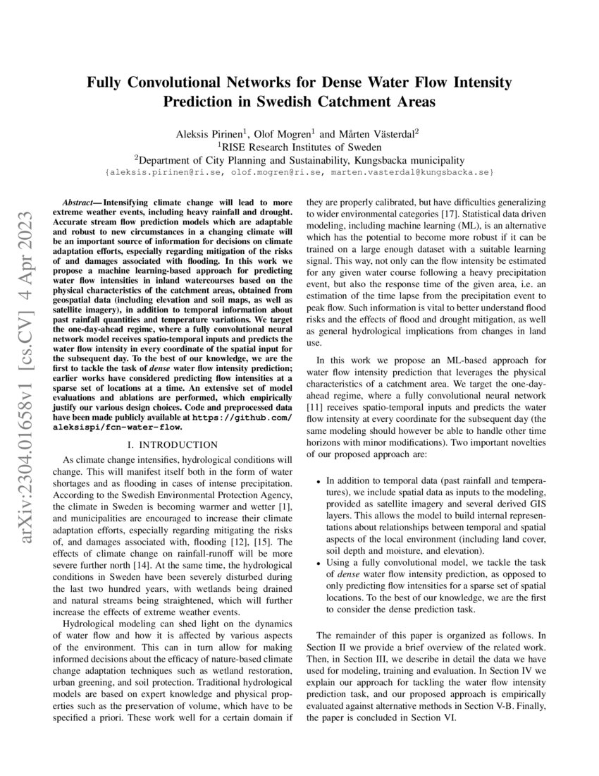 Fully Convolutional Networks for Dense Water Flow Intensity Prediction ...