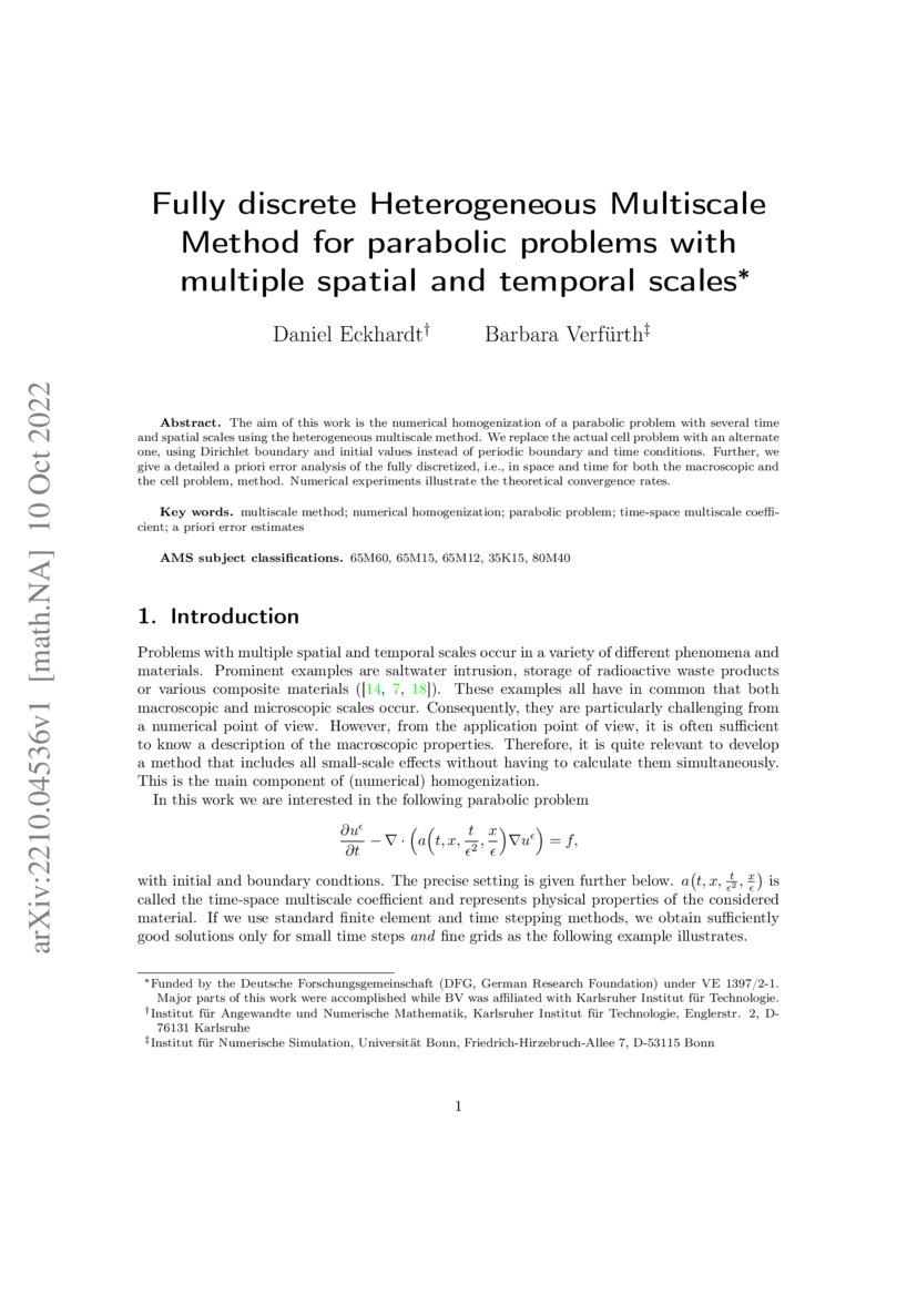 Fully Discrete Heterogeneous Multiscale Method For Parabolic Problems