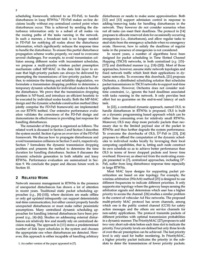 Fully Distributed Packet Scheduling Framework For Handling Disturbances In Lossy Real Time