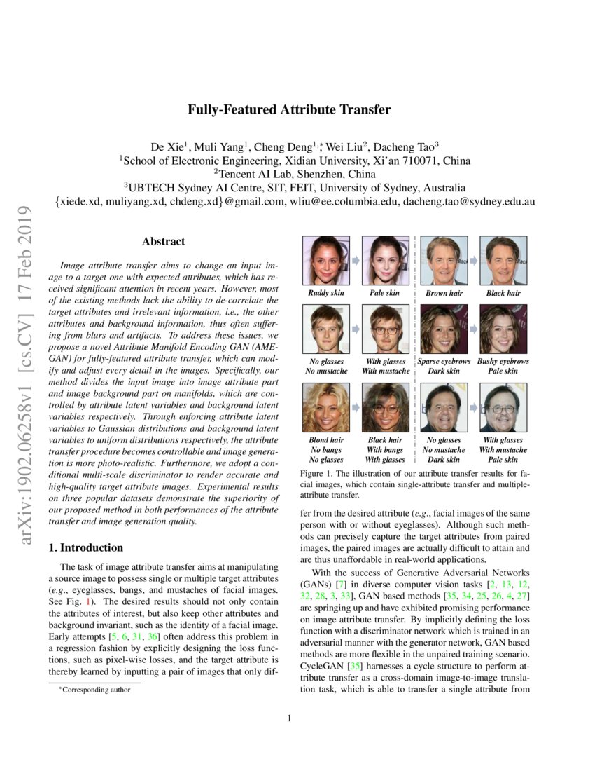 Fully-Featured Attribute Transfer | DeepAI