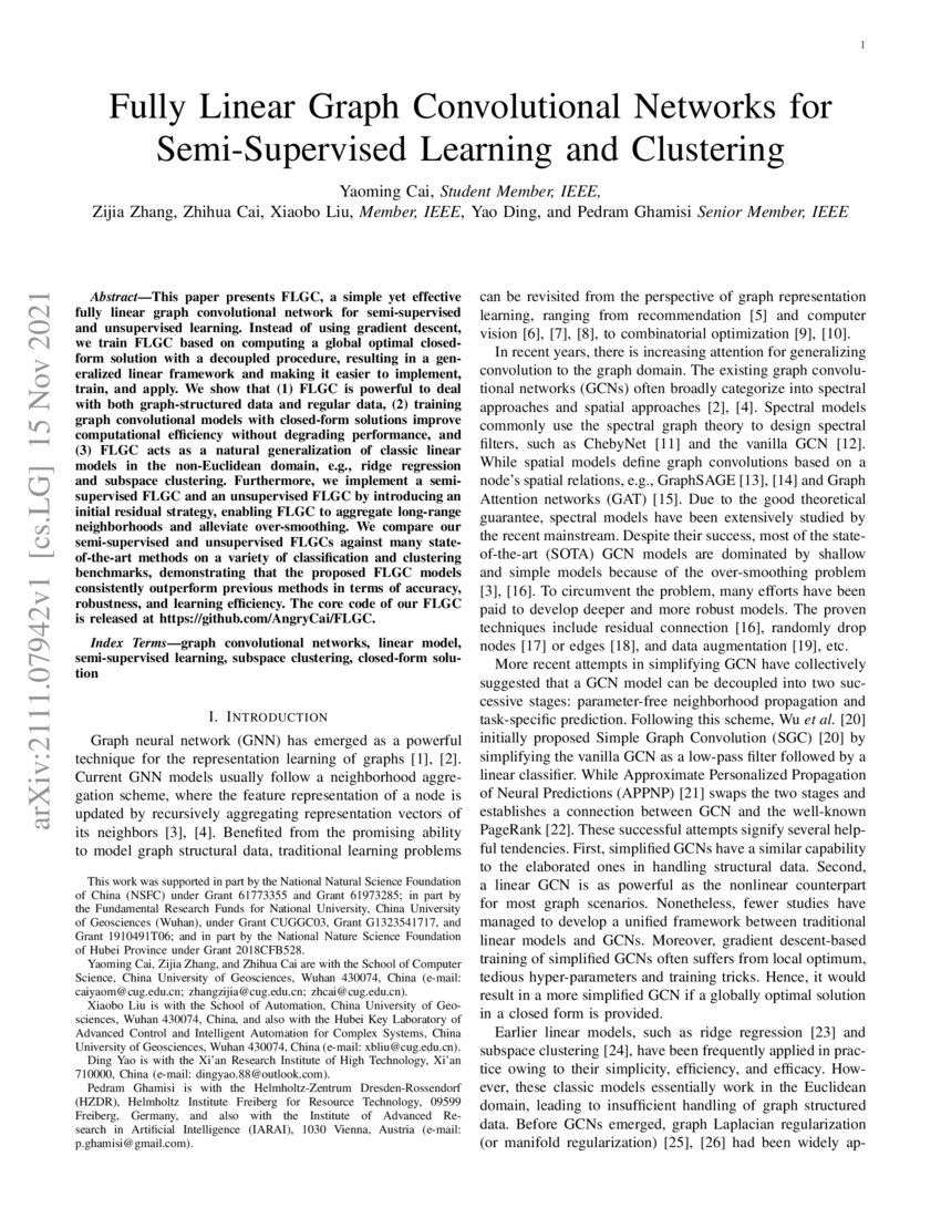 Fully Linear Graph Convolutional Networks for Semi-Supervised Learning ... Fully Linear Graph Convolutional Networks for Semi-Supervised Learning ...