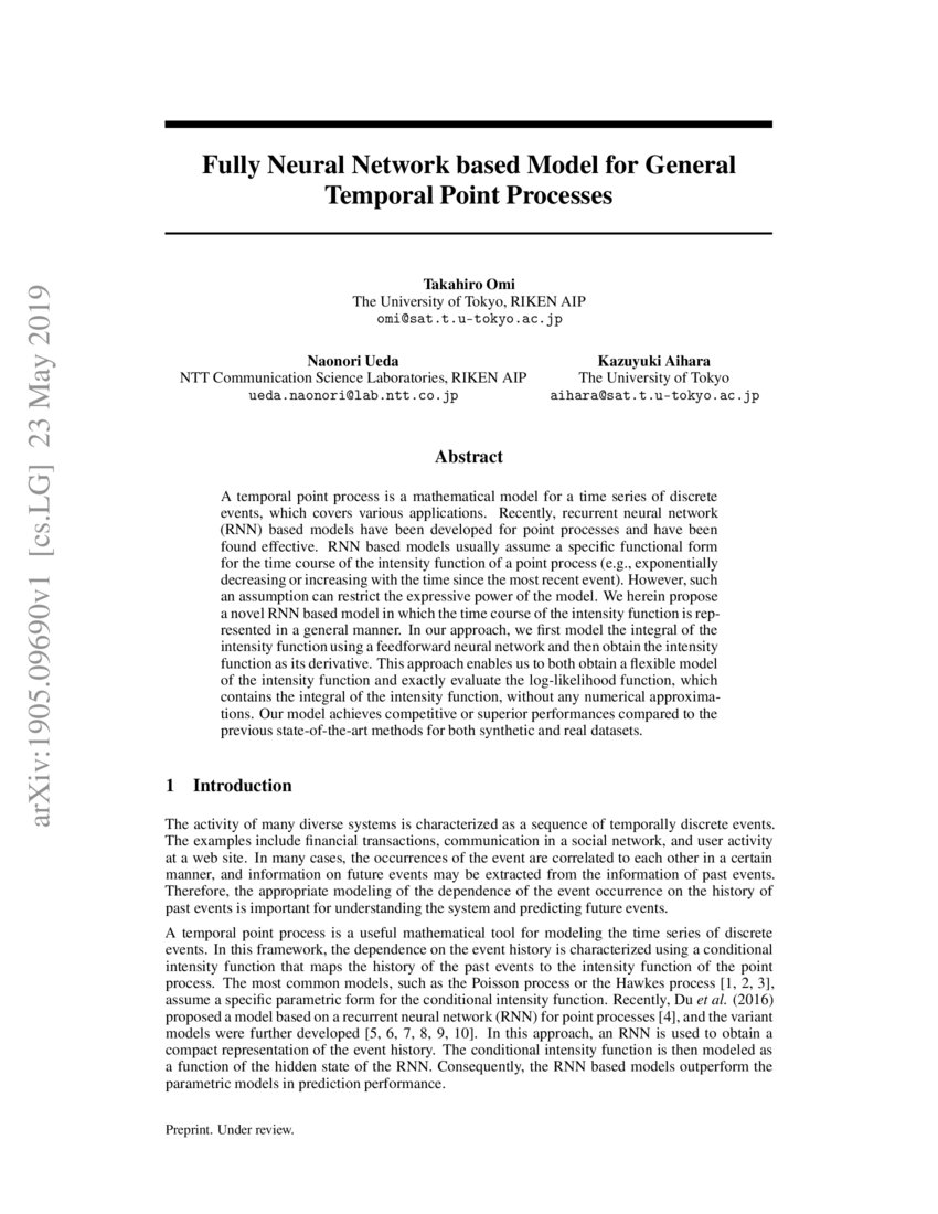Fully Neural Network Based Model For General Temporal Point Processes Deepai