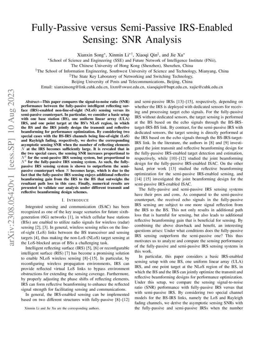 Fully-Passive versus Semi-Passive IRS-Enabled Sensing: SNR Analysis ...
