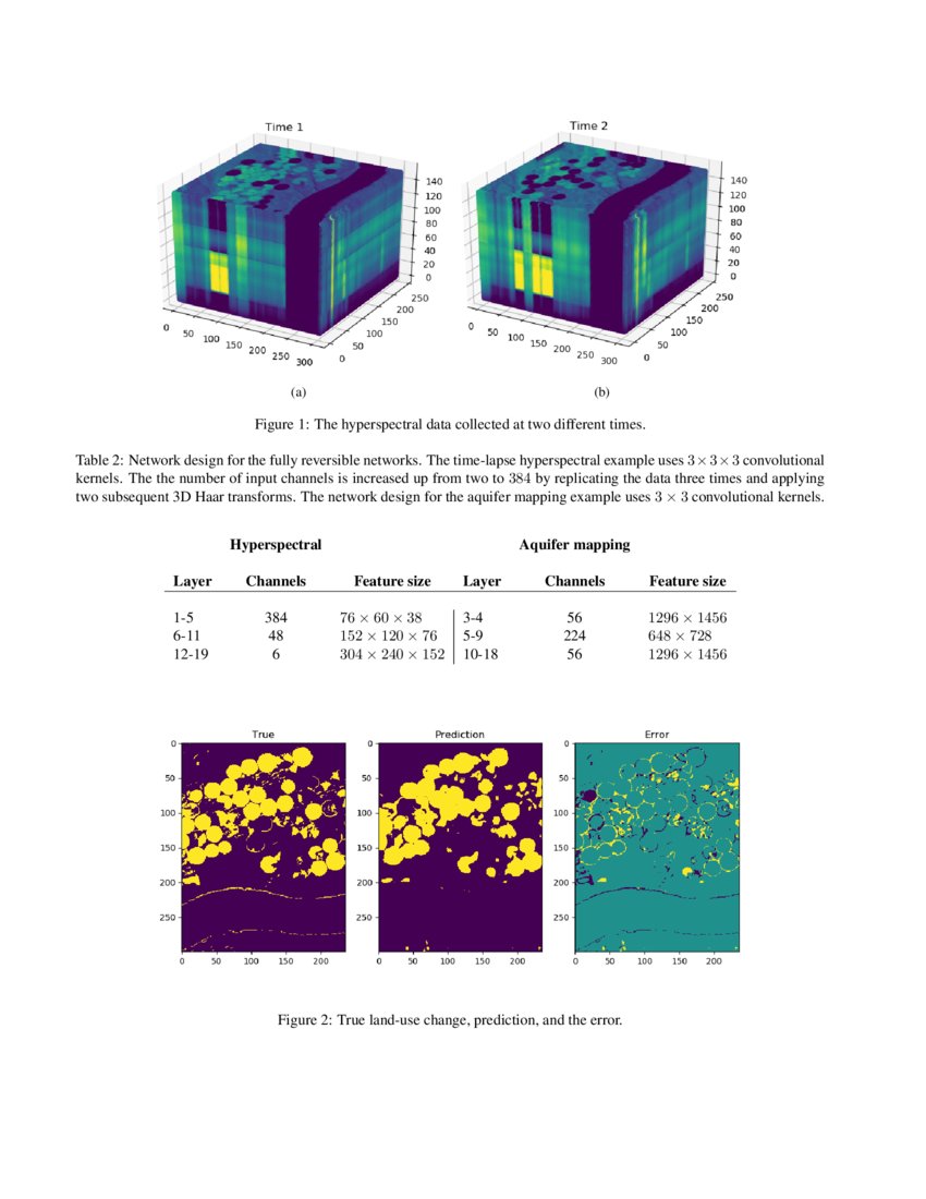 Fully Reversible Neural Networks For Large Scale Surface And Sub