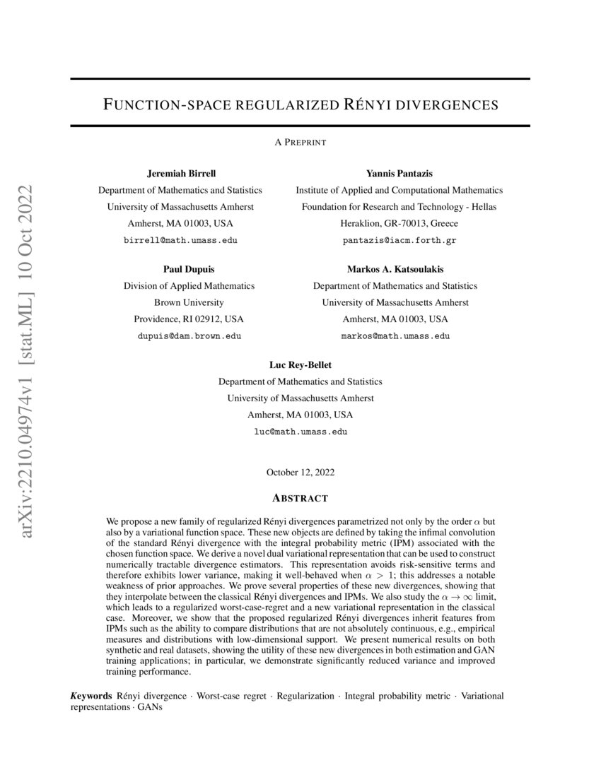 Function-space regularized Rényi divergences | DeepAI