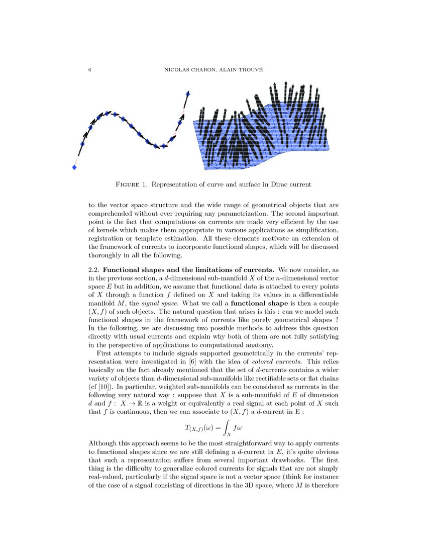 Functional Currents : a new mathematical tool to model and analyse ...