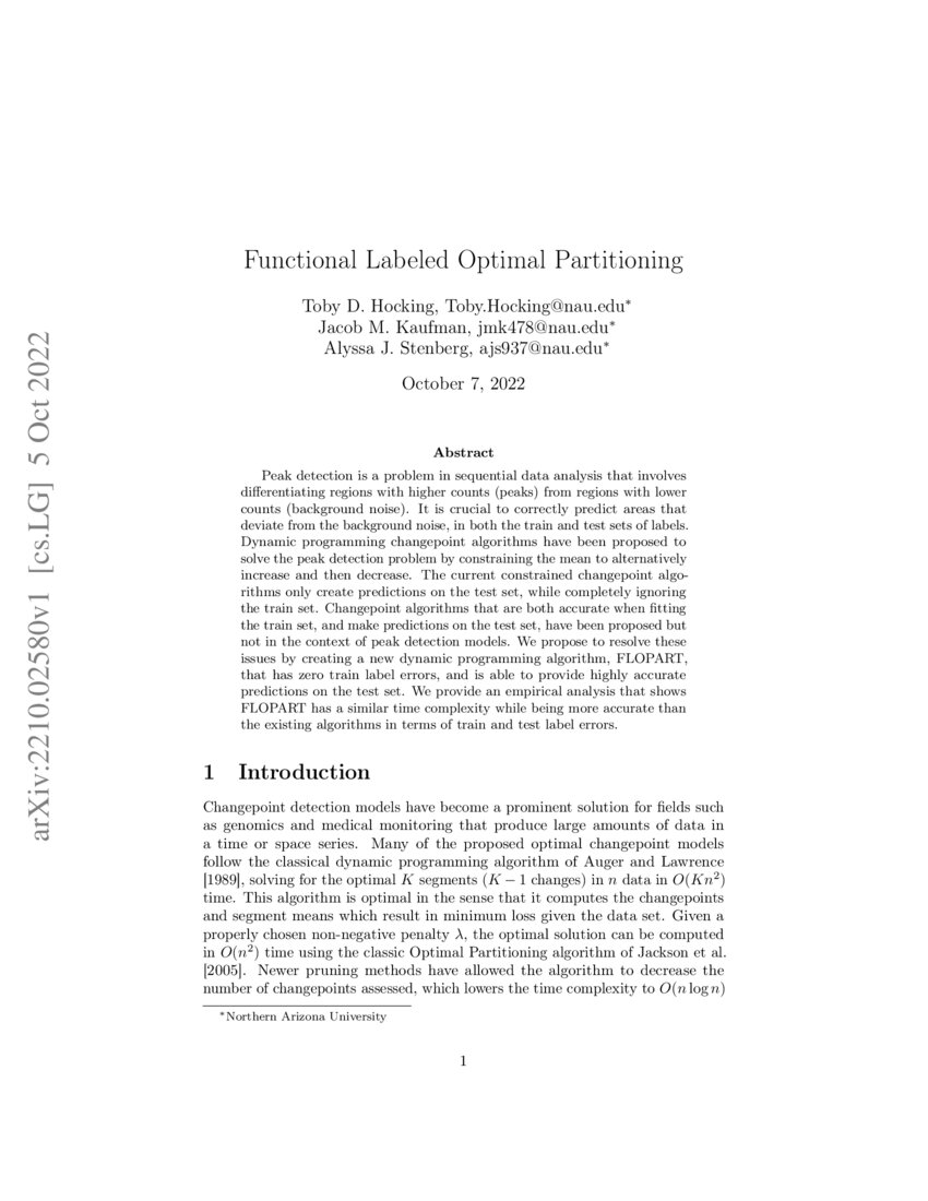 Functional Labeled Optimal Partitioning | DeepAI