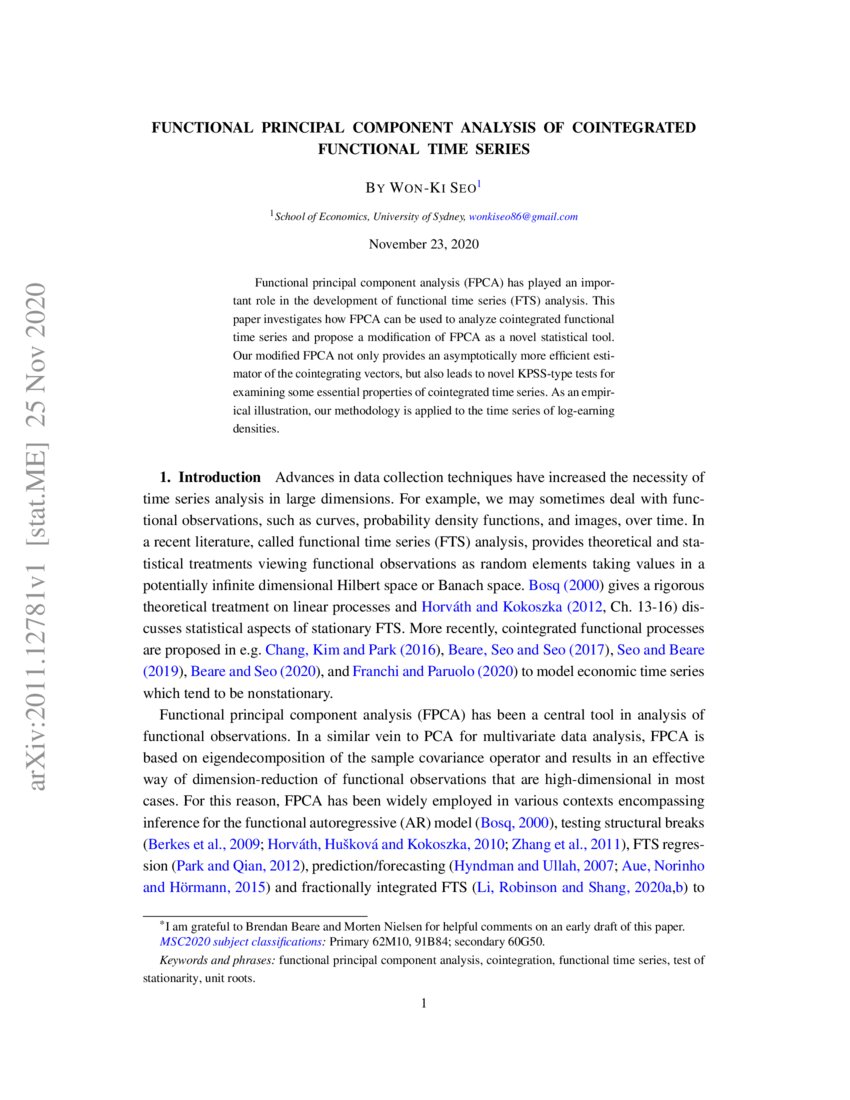 Functional Principal Component Analysis of Cointegrated Functional Time ...