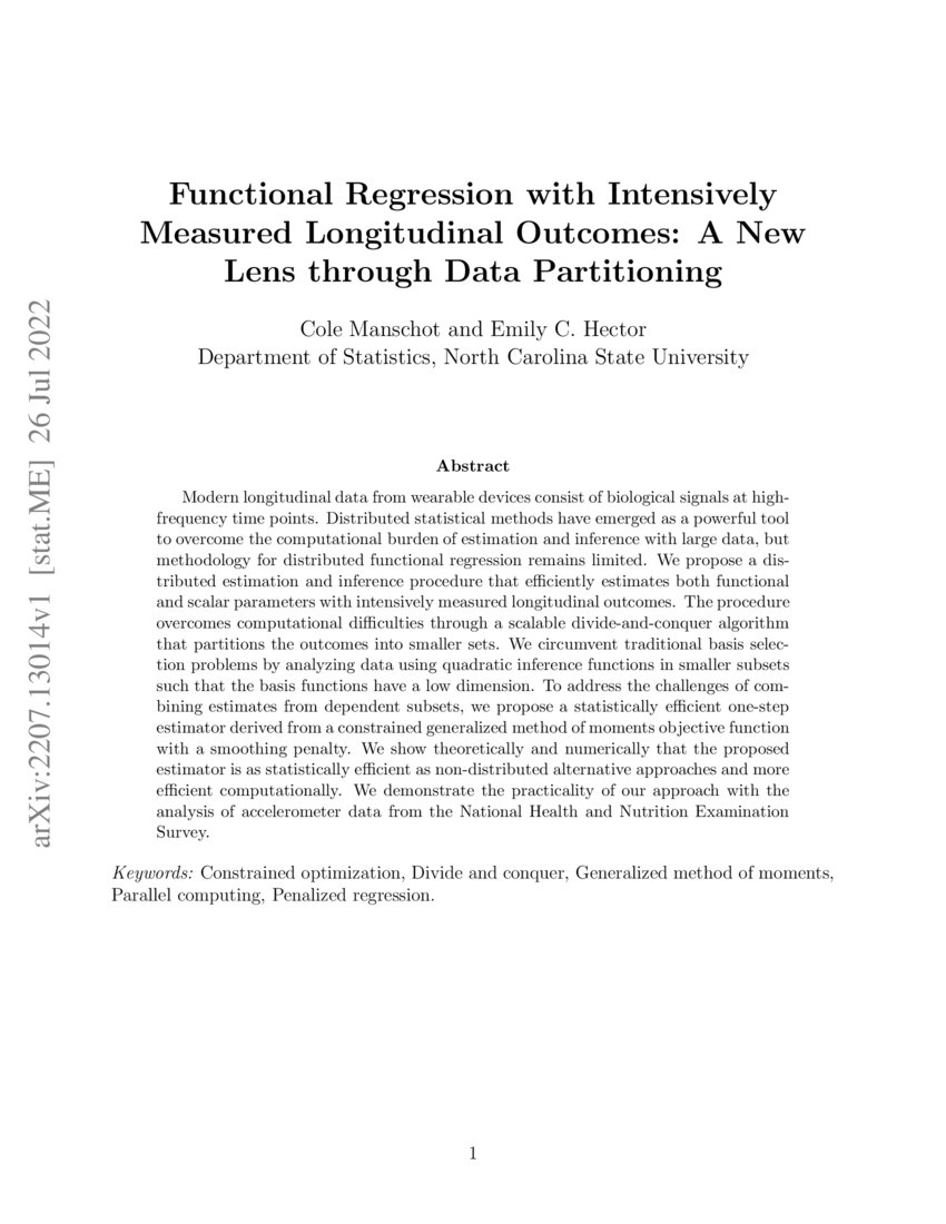 Functional Regression With Intensively Measured Longitudinal Outcomes