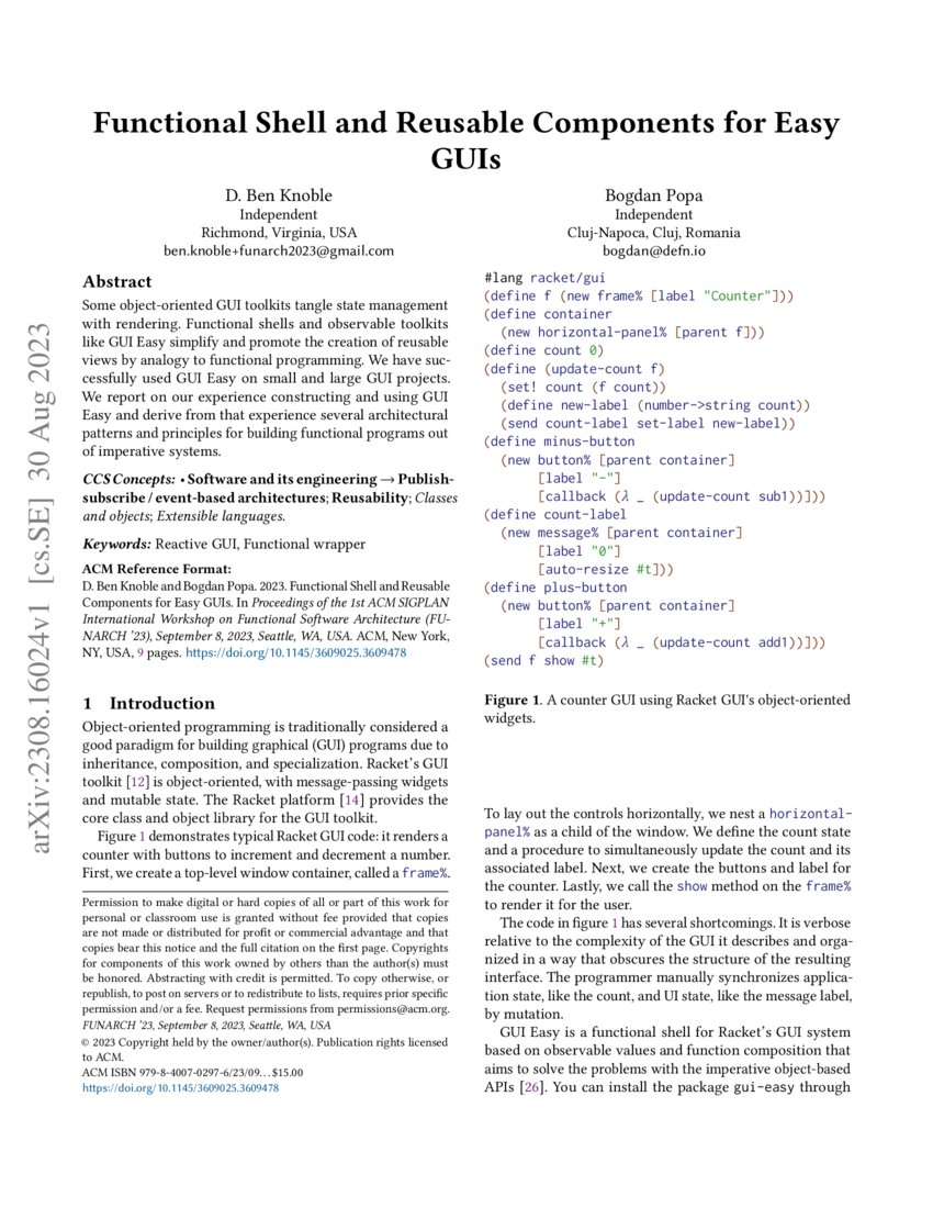 Functional Shell And Reusable Components For Easy Guis Deepai