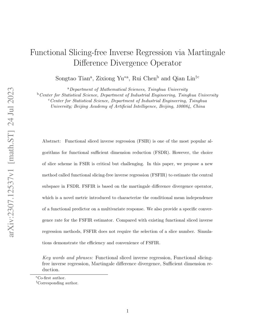 Functional Slicing Free Inverse Regression Via Martingale Difference