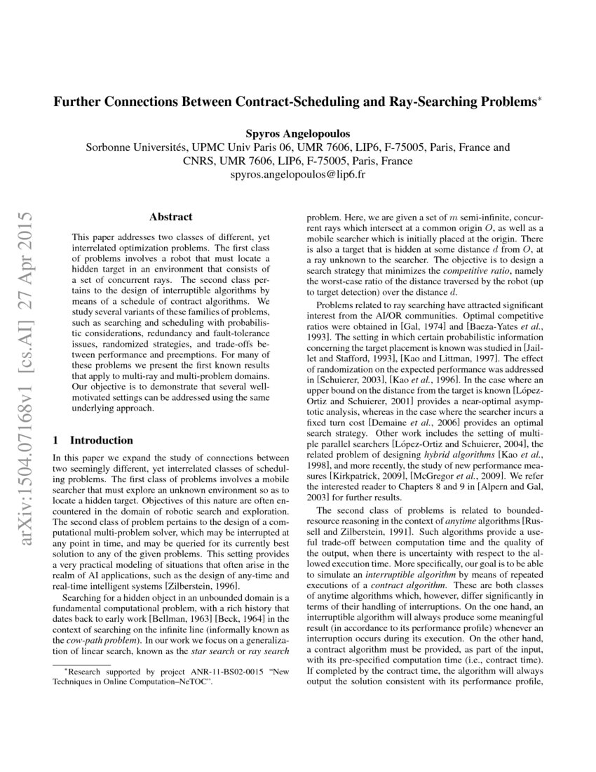 Further Connections Between Contract-Scheduling and Ray-Searching ...