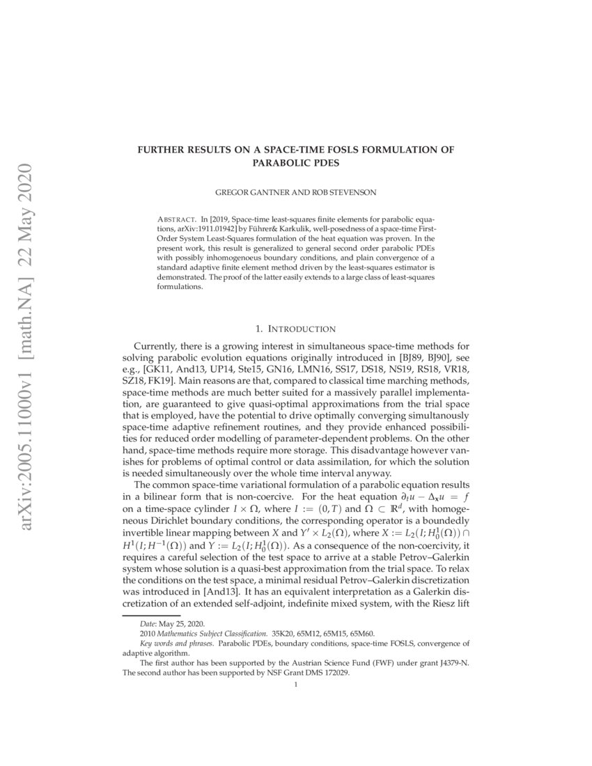 Further results on a space-time FOSLS formulation of parabolic PDEs ...