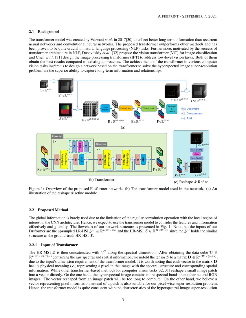 Fusformer: A Transformer-based Fusion Approach for Hyperspectral Image Super-resolution | DeepAI