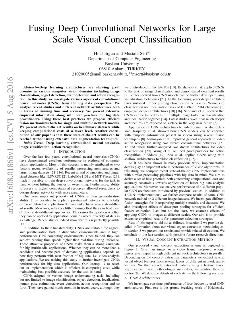 Fusing Deep Convolutional Networks for Large Scale Visual Concept Classification | DeepAI