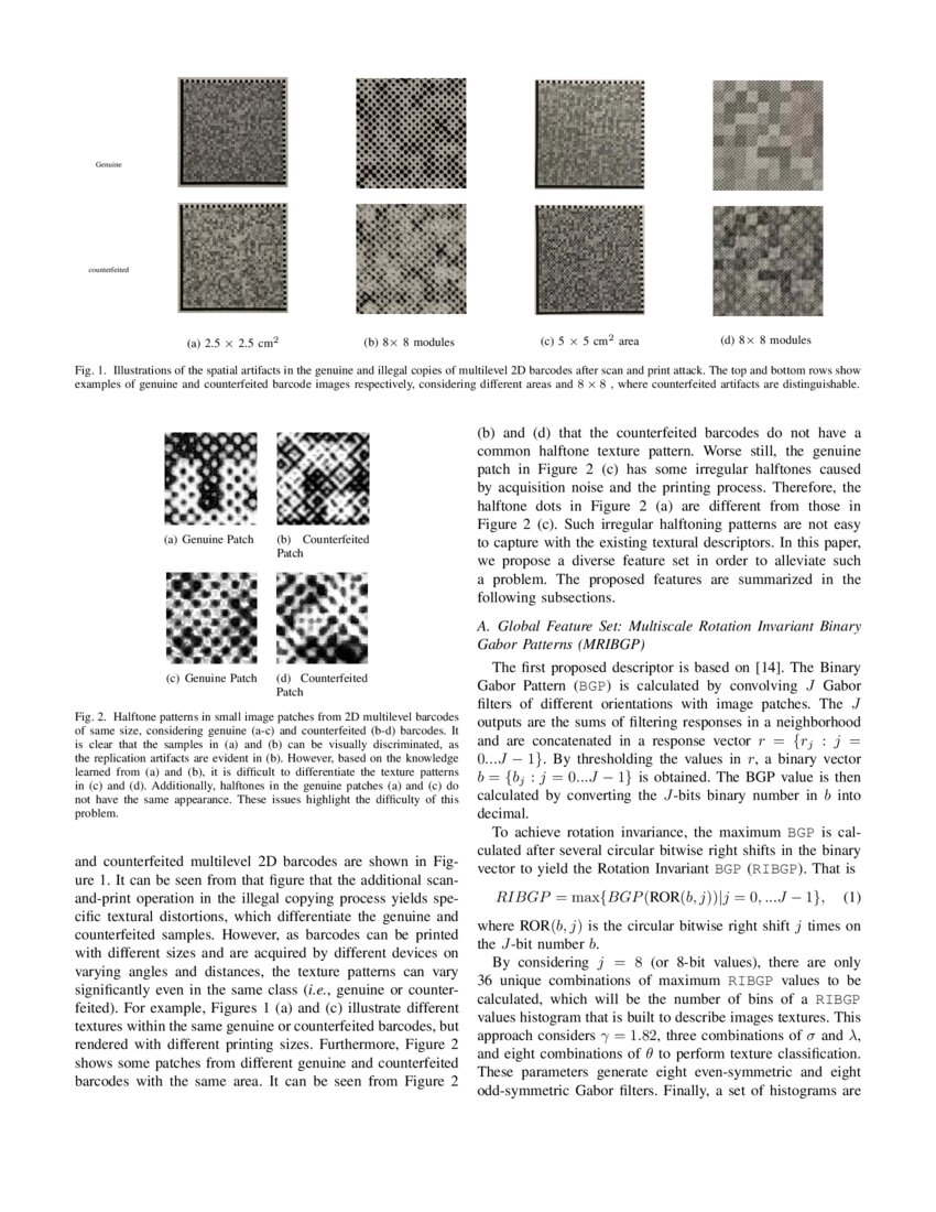 Fusing Multiscale Texture and Residual Descriptors for Multilevel 2D Barcode Rebroadcasting ...