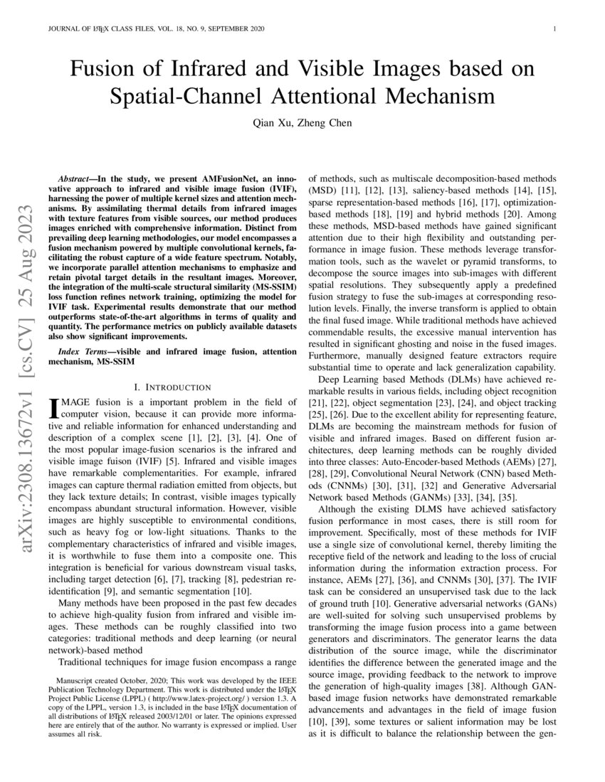 Fusion of Infrared and Visible Images based on Spatial-Channel ...