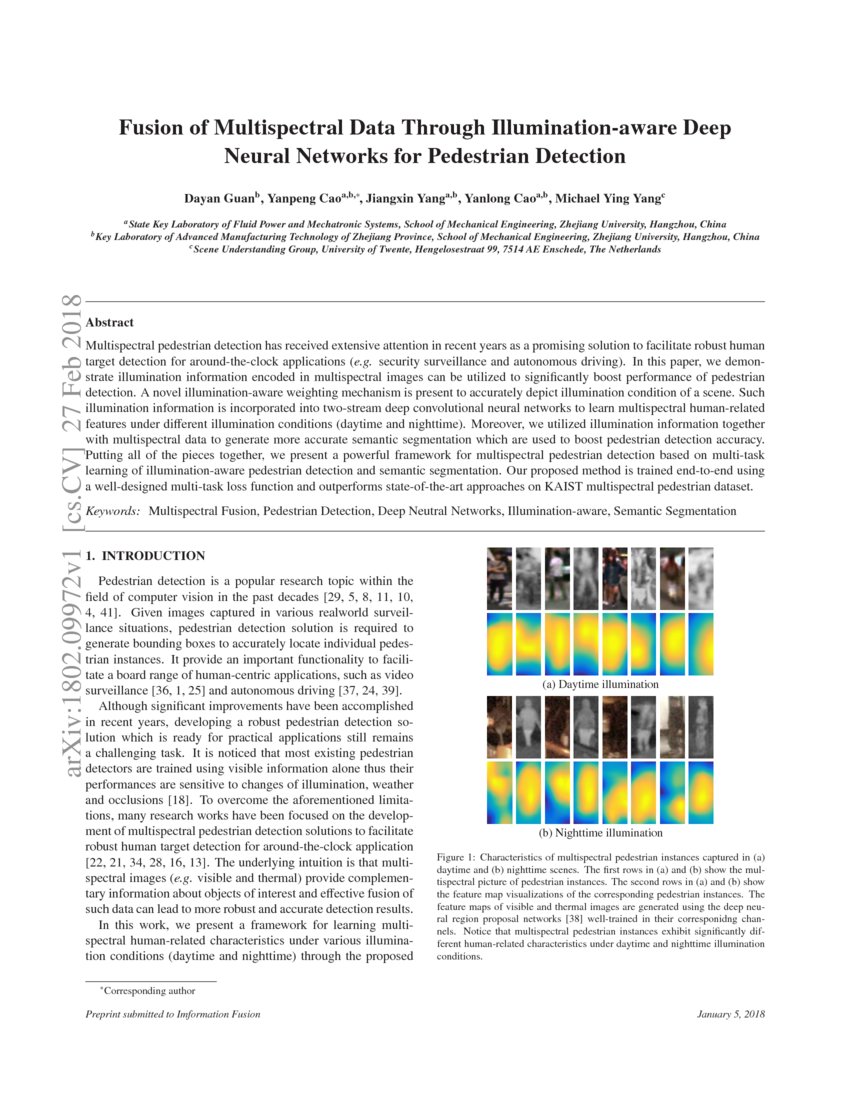 Fusion Of Multispectral Data Through Illumination Aware Deep Neural