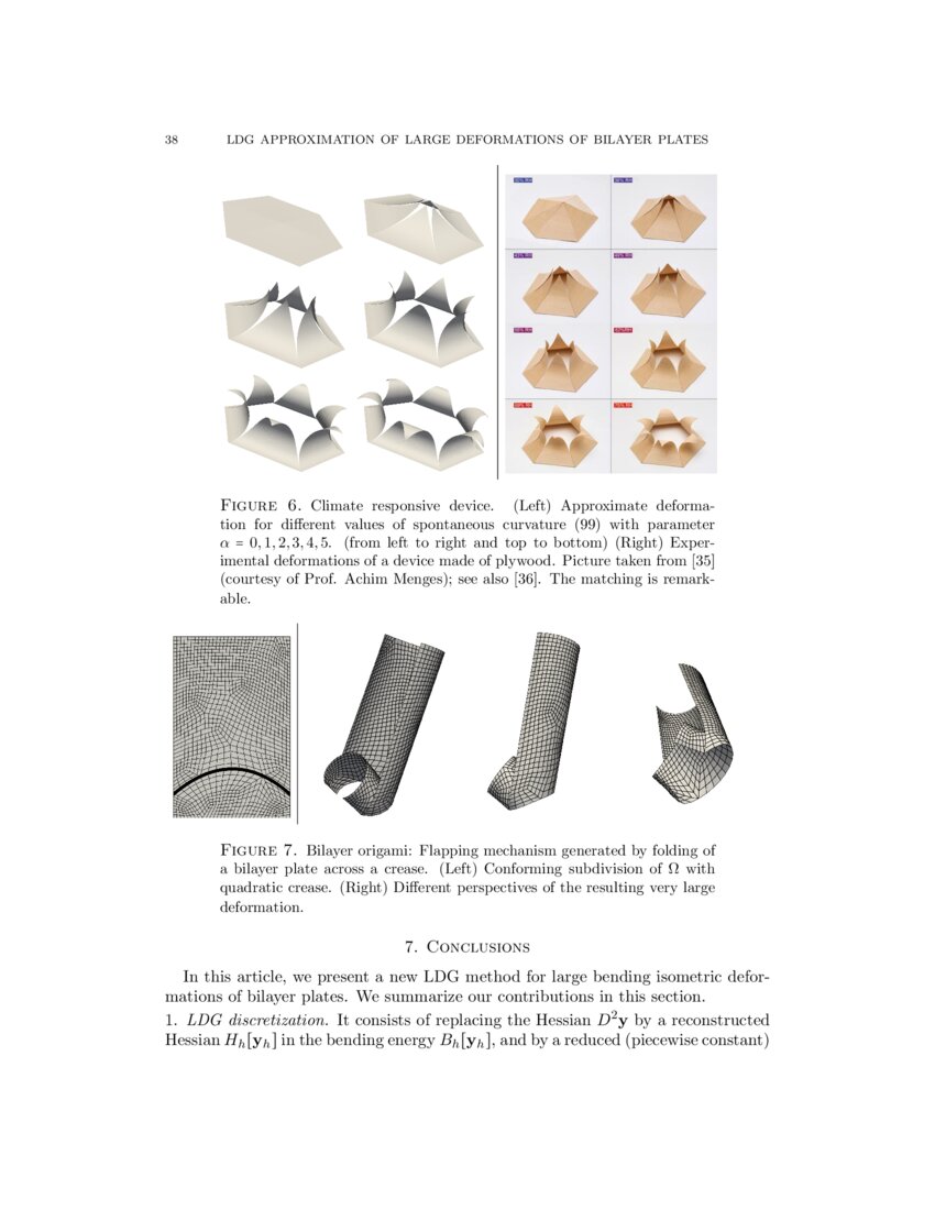 Γ Convergent Ldg Method For Large Bending Deformations Of Bilayer Plates Deepai