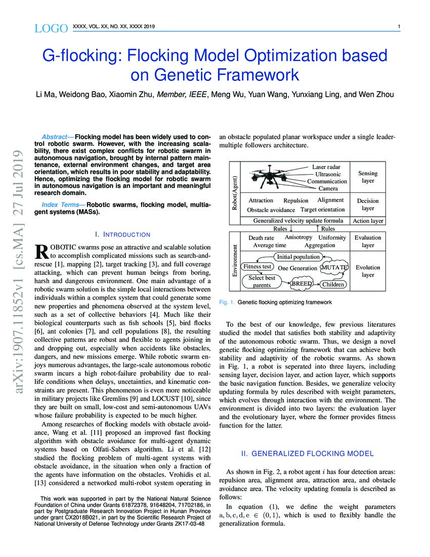 G Flocking Flocking Model Optimization Based On Genetic Framework Deepai