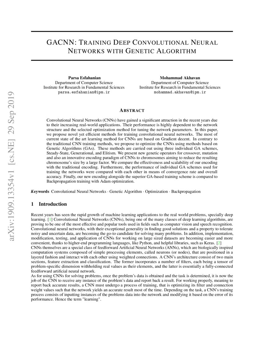 Gacnn Training Deep Convolutional Neural Networks With Genetic 7517