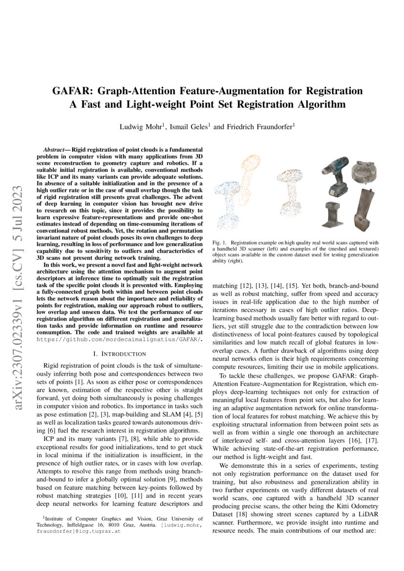 GAFAR: Graph-Attention Feature-Augmentation for Registration A Fast and ... GAFAR: Graph-Attention Feature-Augmentation for Registration A Fast and ...