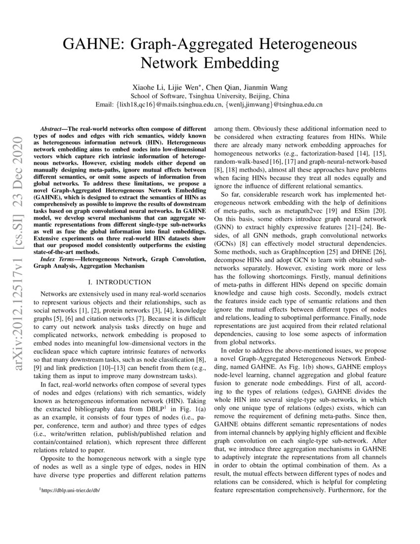 GAHNE: Graph-Aggregated Heterogeneous Network Embedding | DeepAI
