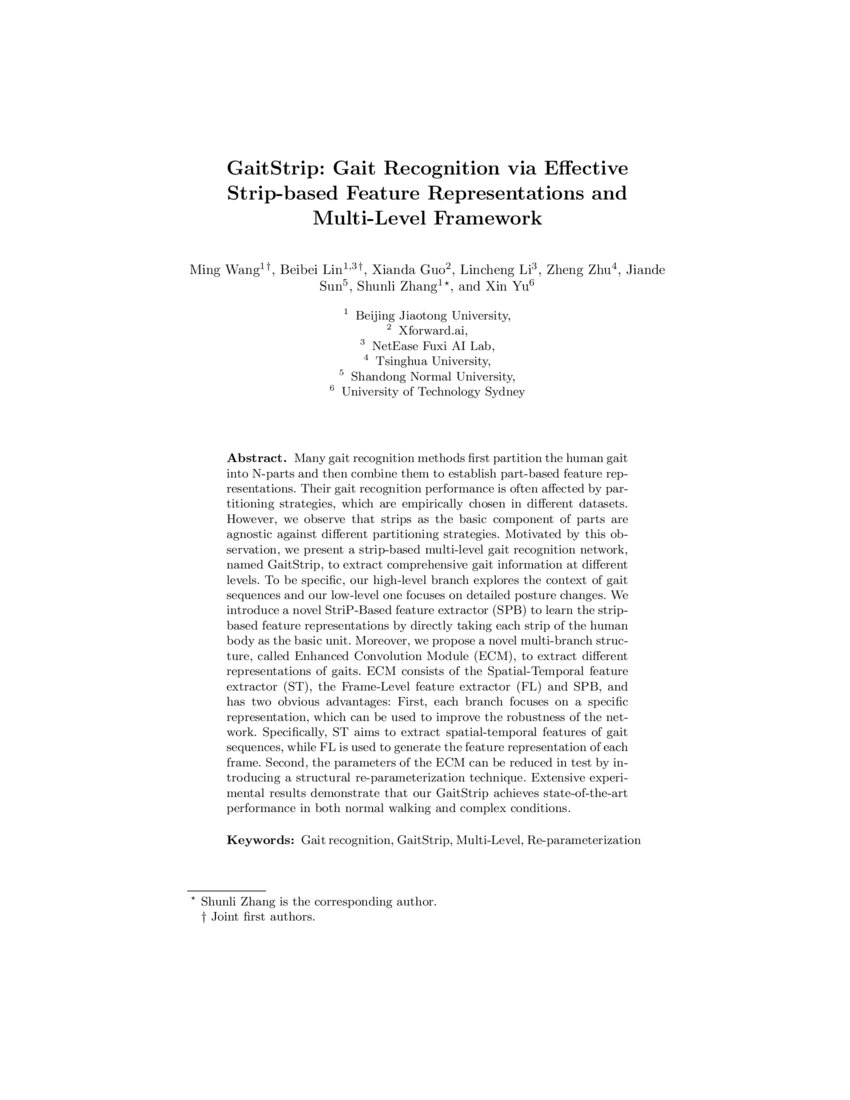 GaitStrip: Gait Recognition via Effective Strip-based Feature Representations and Multi-Level ...