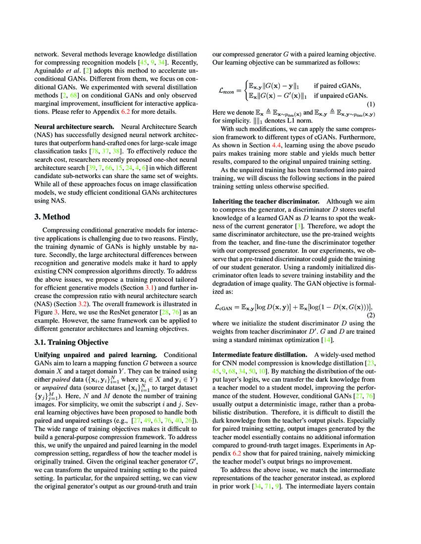 Gan Compression Efficient Architectures For Interactive Conditional Gans Deepai 