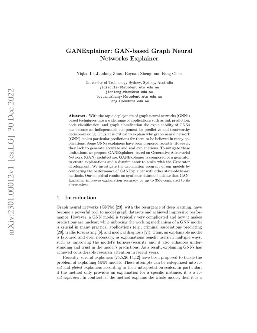Ganexplainer Gan Based Graph Neural Networks Explainer Deepai