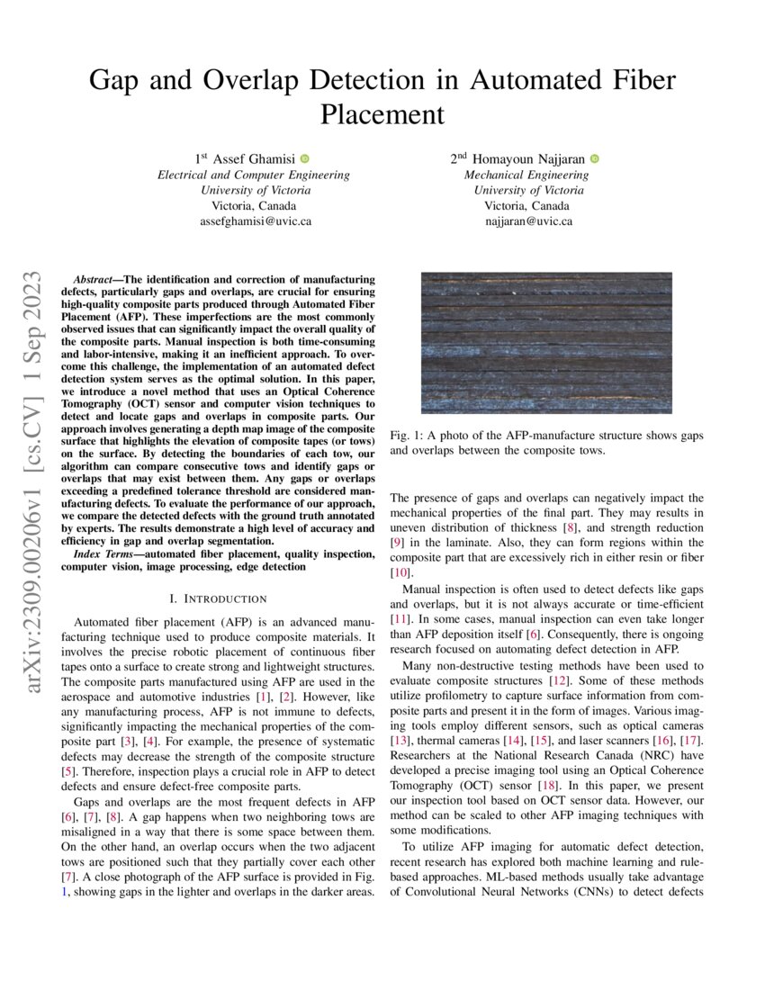 Gap And Overlap Detection In Automated Fiber Placement Deepai