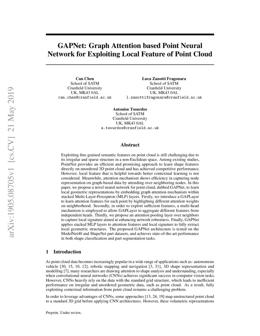 GAPNet: Graph Attention based Point Neural Network for Exploiting Local Feature of Point Cloud ...