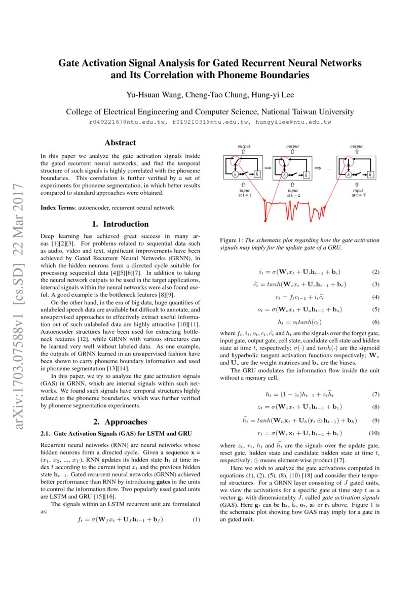 Gate Activation Signal Analysis for Gated Recurrent Neural Networks and Its Correlation with ...