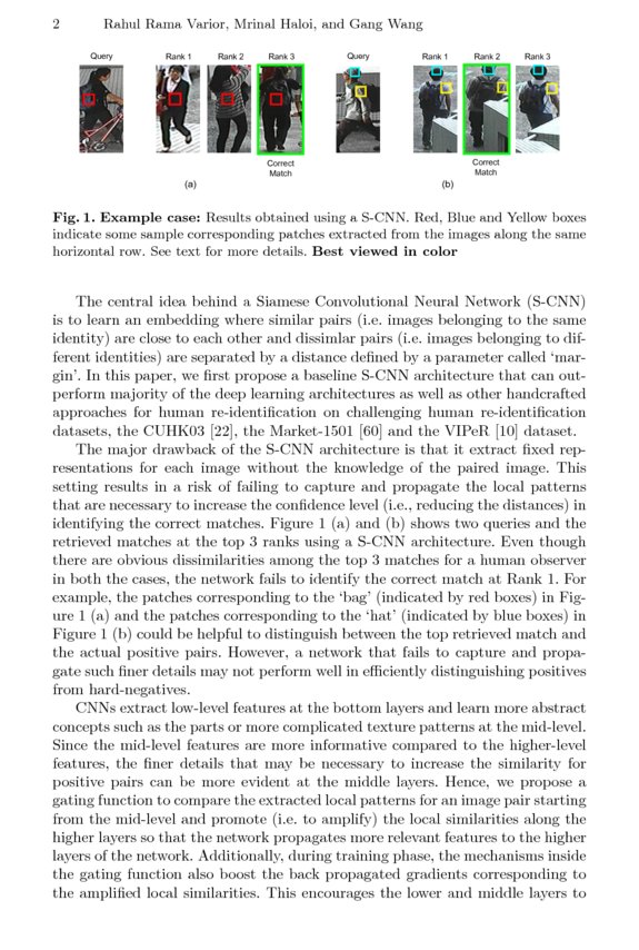 Gated Siamese Convolutional Neural Network Architecture For Human Re Identification Deepai