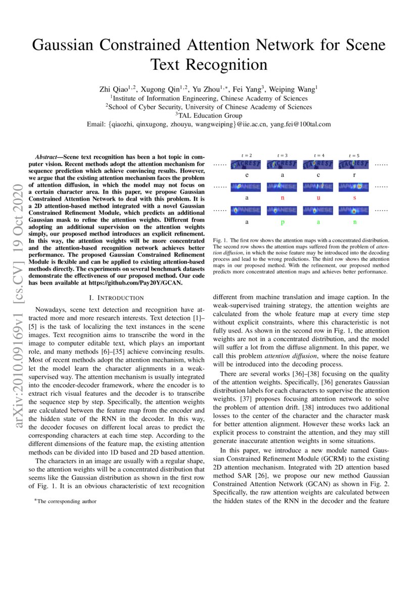 Gaussian Constrained Attention Network For Scene Text Recognition Deepai