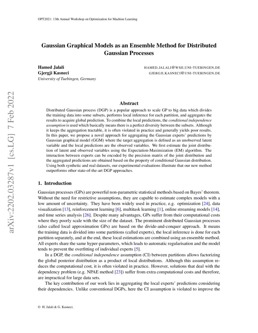 Gaussian Graphical Models as an Ensemble Method for Distributed Gaussian Processes | DeepAI
